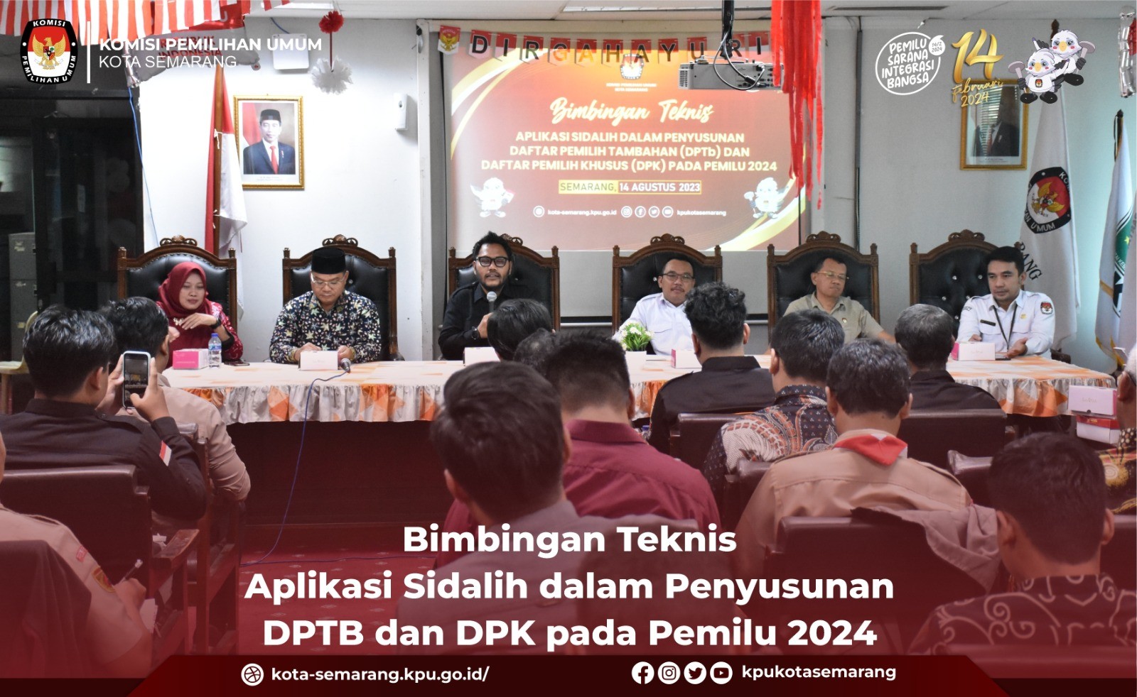 KPU KOTA-SEMARANG - KPU Kota Semarang Gelar Bimtek Aplikasi Sidalih Dalam DPTb dan DPK Pemilu 2024